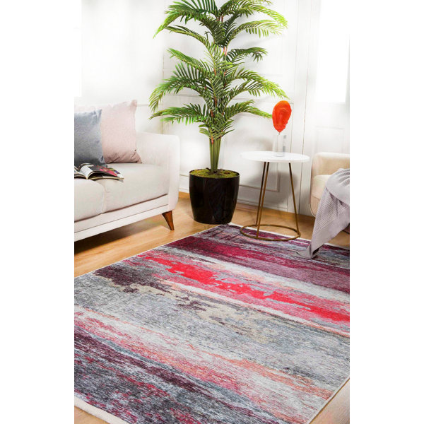 Lofy Tapis intérieur / extérieur rectangulaire en coton Novokuznetsk avec envers antidérapant ...